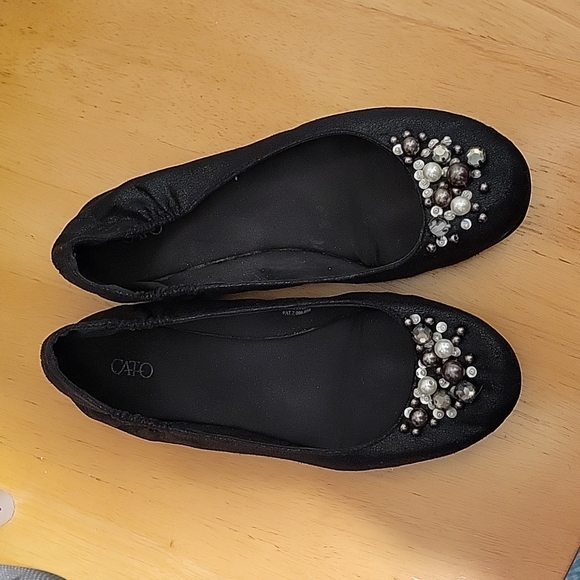 Cato | Shoes | Cato Black Jeweled Flats | Poshmark